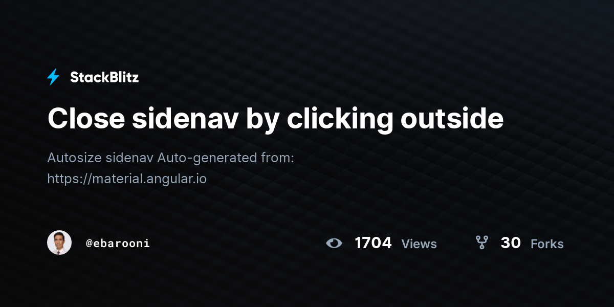 Close sidenav by clicking outside - StackBlitz