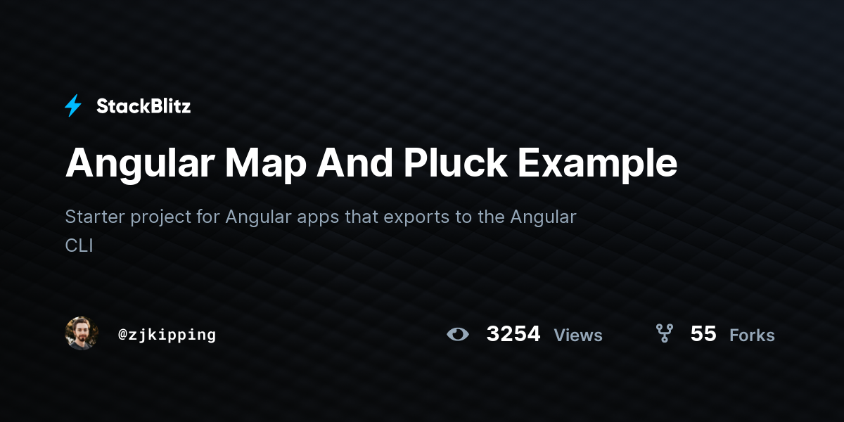 Angular Map And Pluck Example - StackBlitz