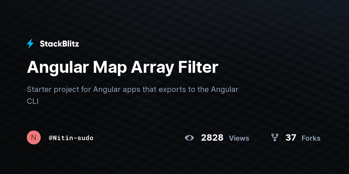 Angular Map Array Filter - StackBlitz