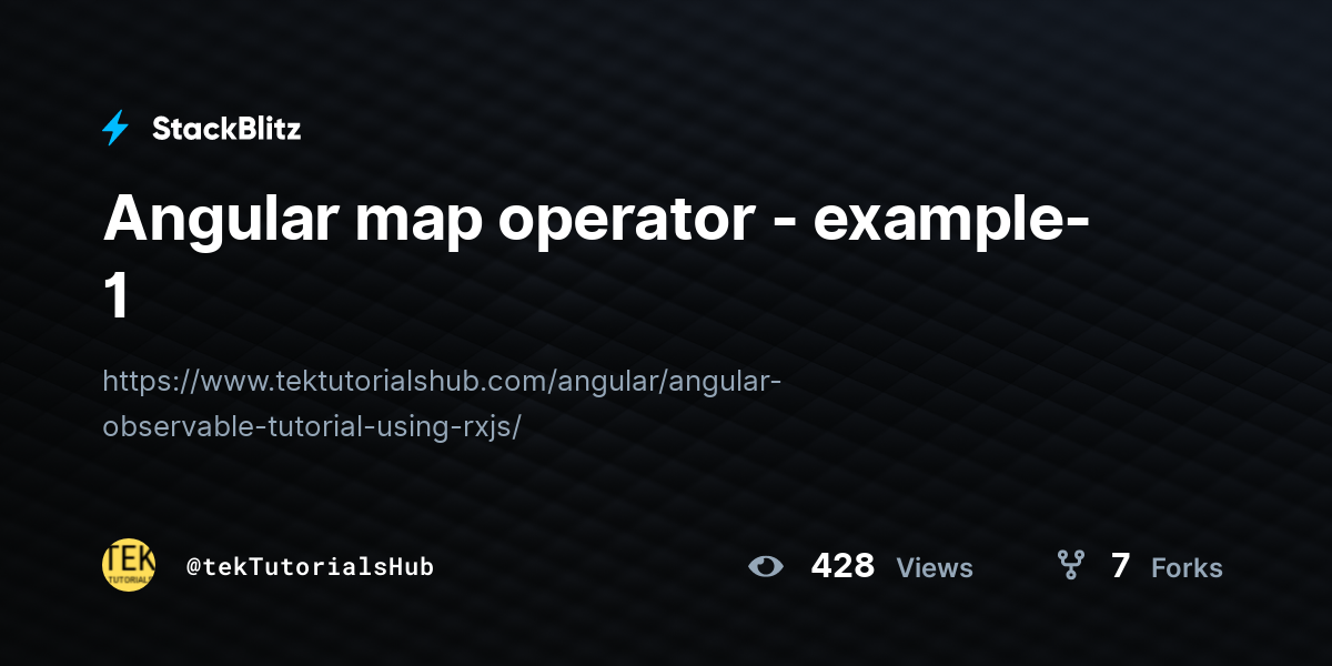 Angular map operator - example-1 - StackBlitz