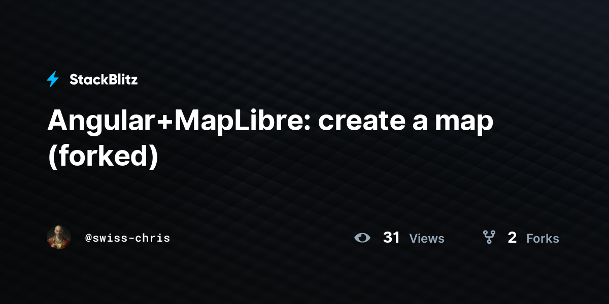 Angular+MapLibre: create a map (forked) - StackBlitz