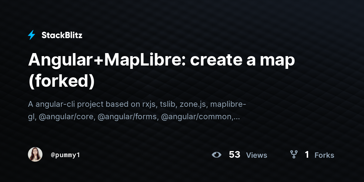 Angularmaplibre Create A Map Forked Stackblitz 