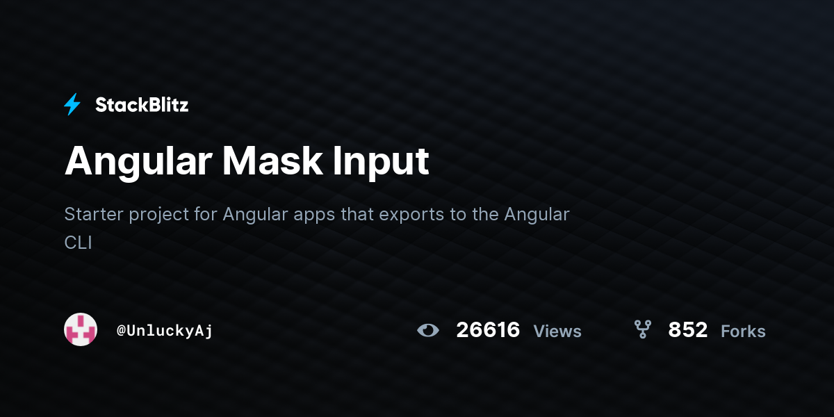 Angular Mask Input Stackblitz