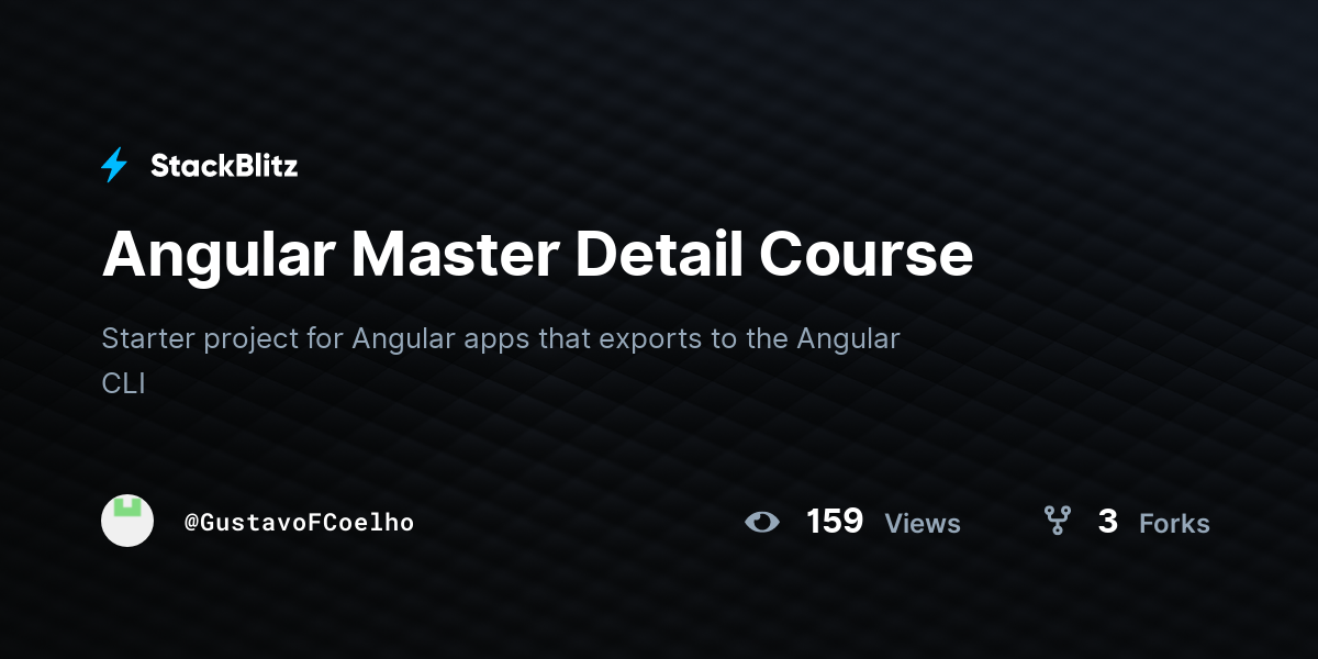 Angular Master Detail Course - StackBlitz
