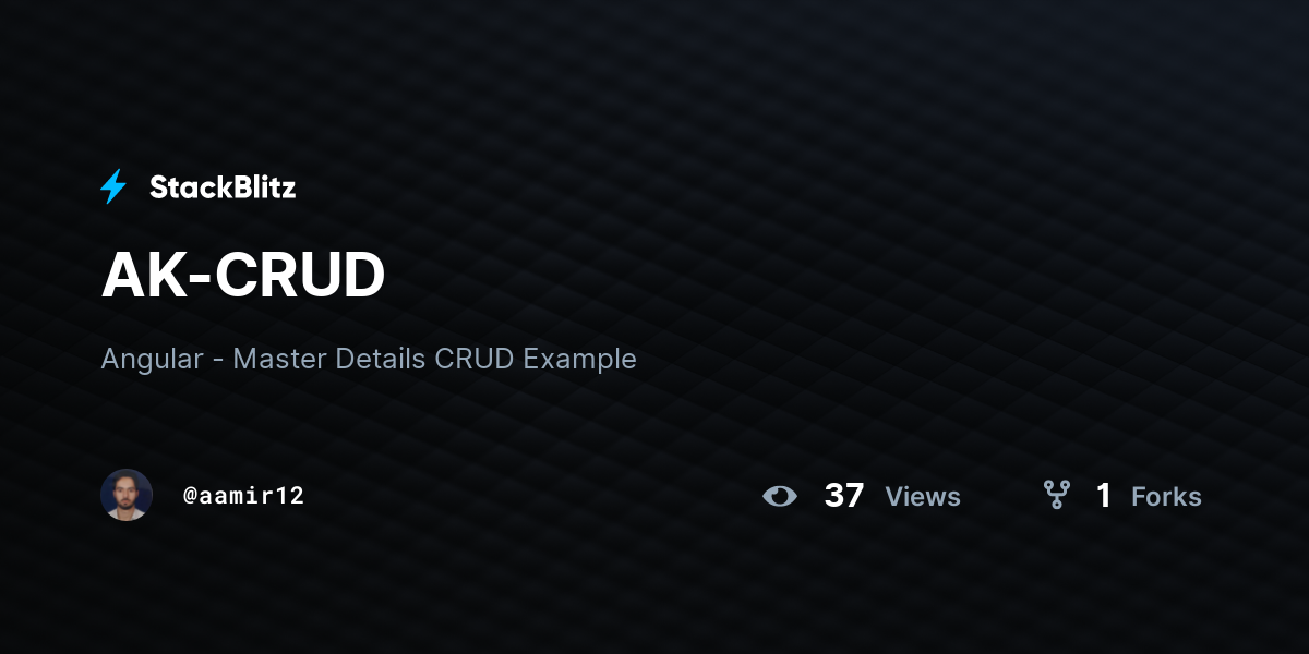 AK-CRUD - StackBlitz AK-CRUD - StackBlitz