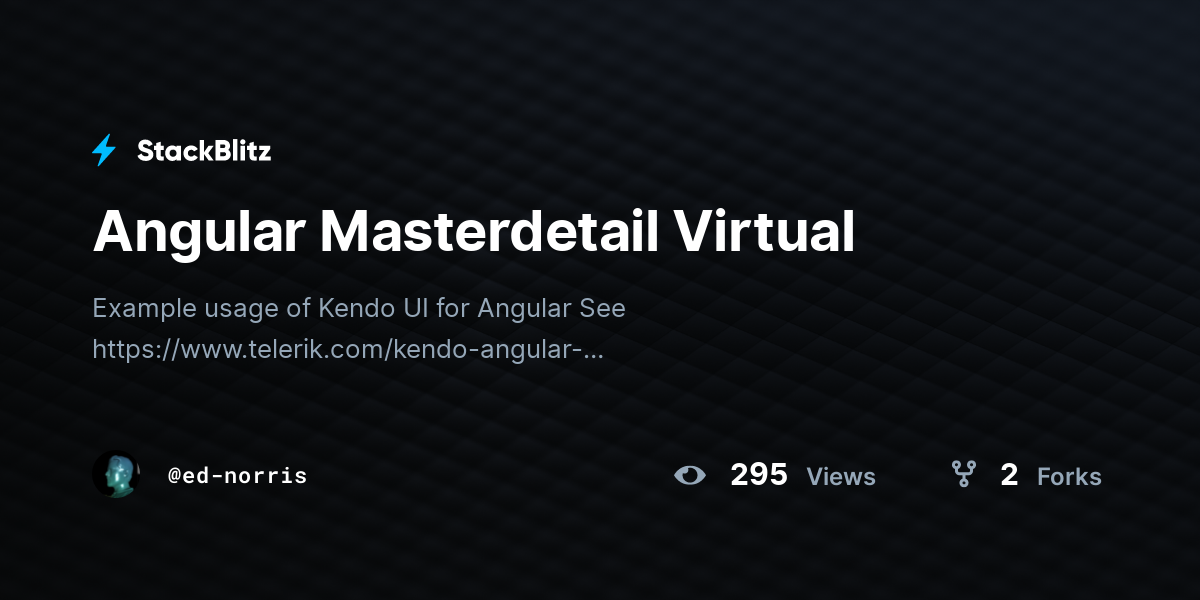 Angular Masterdetail Virtual - StackBlitz