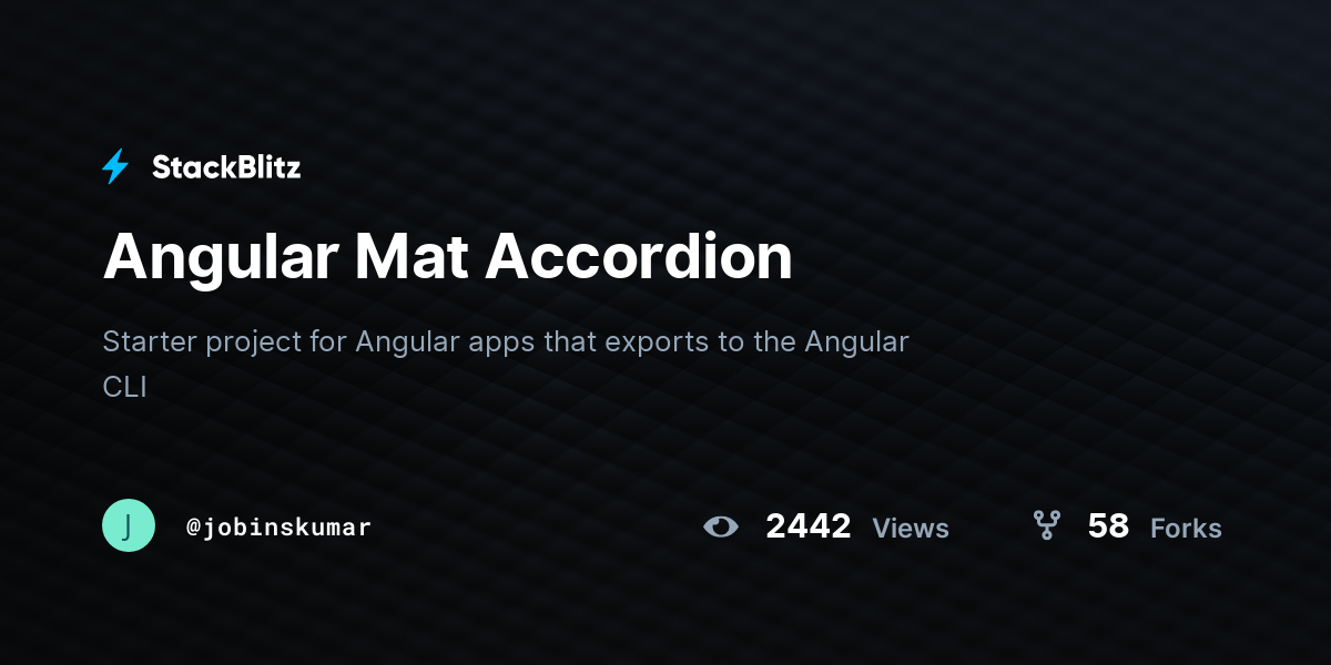 Angular Mat Accordion - StackBlitz Angular Mat Accordion - StackBlitz