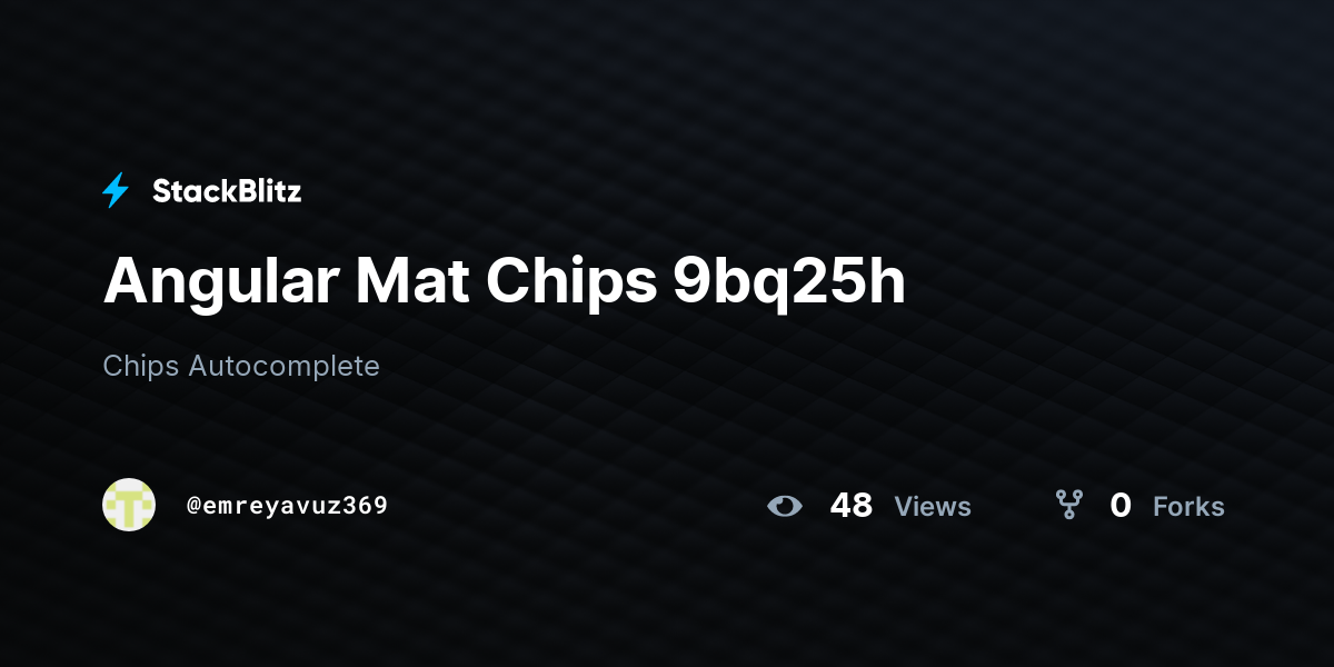 Angular Mat Chips 9bq25h - StackBlitz Angular Mat Chips 9bq25h - StackBlitz
