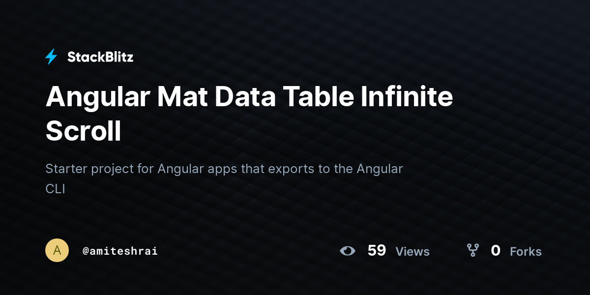 Angular Mat Data Table Infinite Scroll - StackBlitz