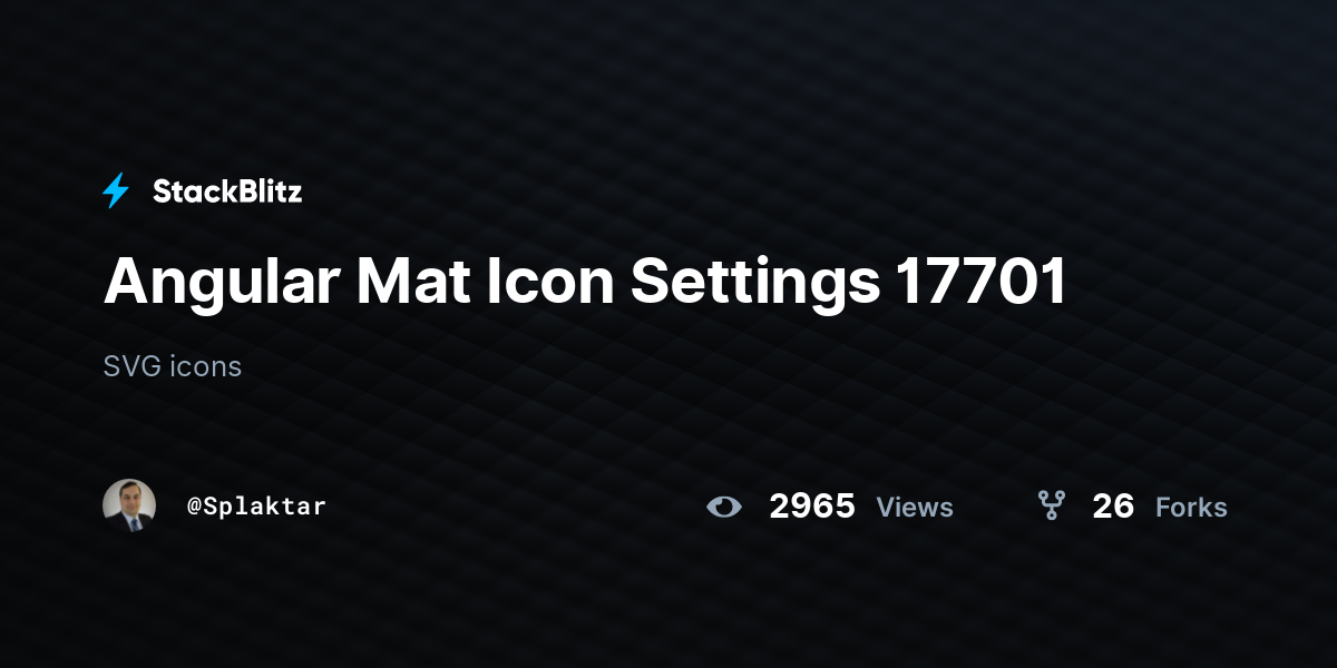 Angular Mat Icon Settings 17701 - StackBlitz