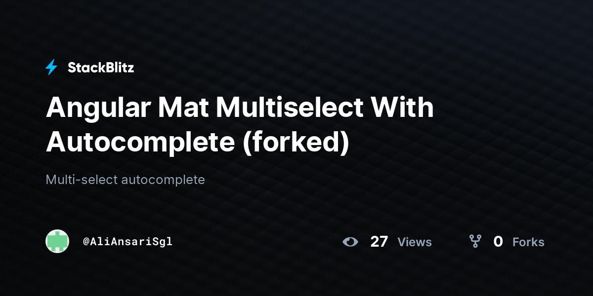 Angular Mat Multiselect With Autocomplete (forked) - StackBlitz