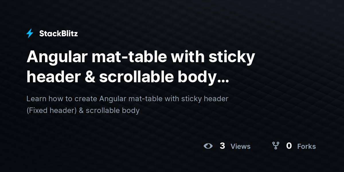 Angular mat-table with sticky header & scrollable body (duplicated ...