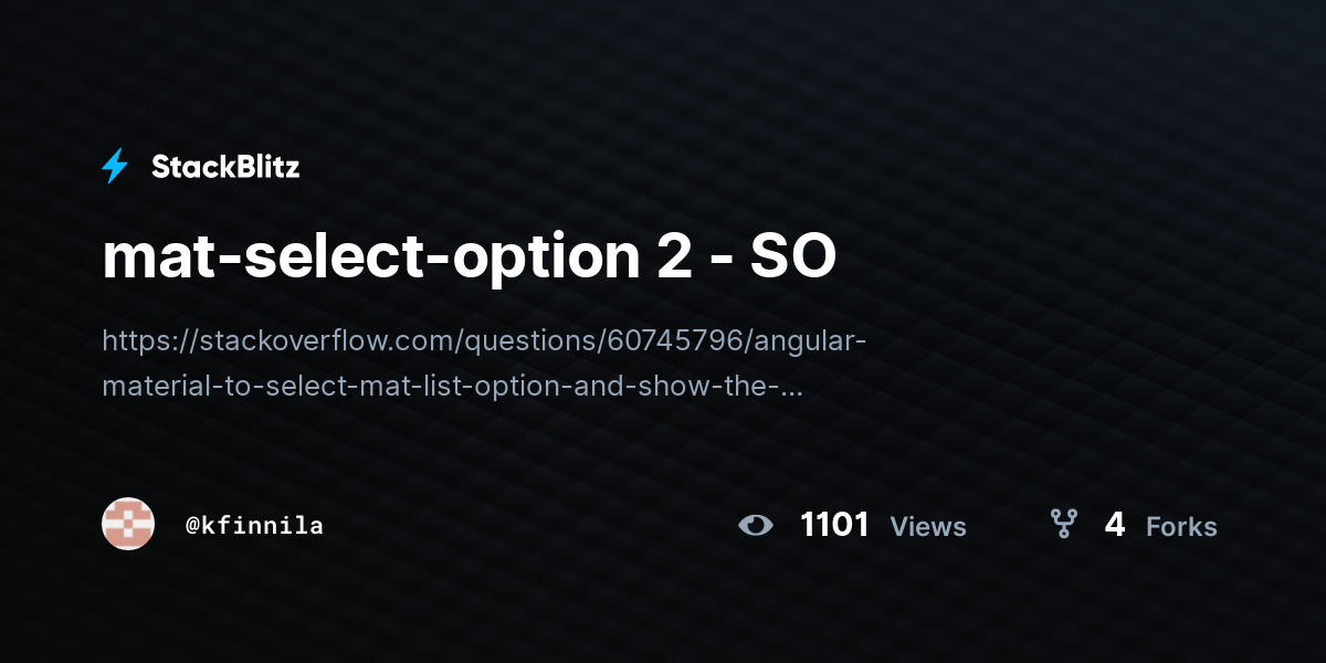 mat-select-option 2 - SO - StackBlitz
