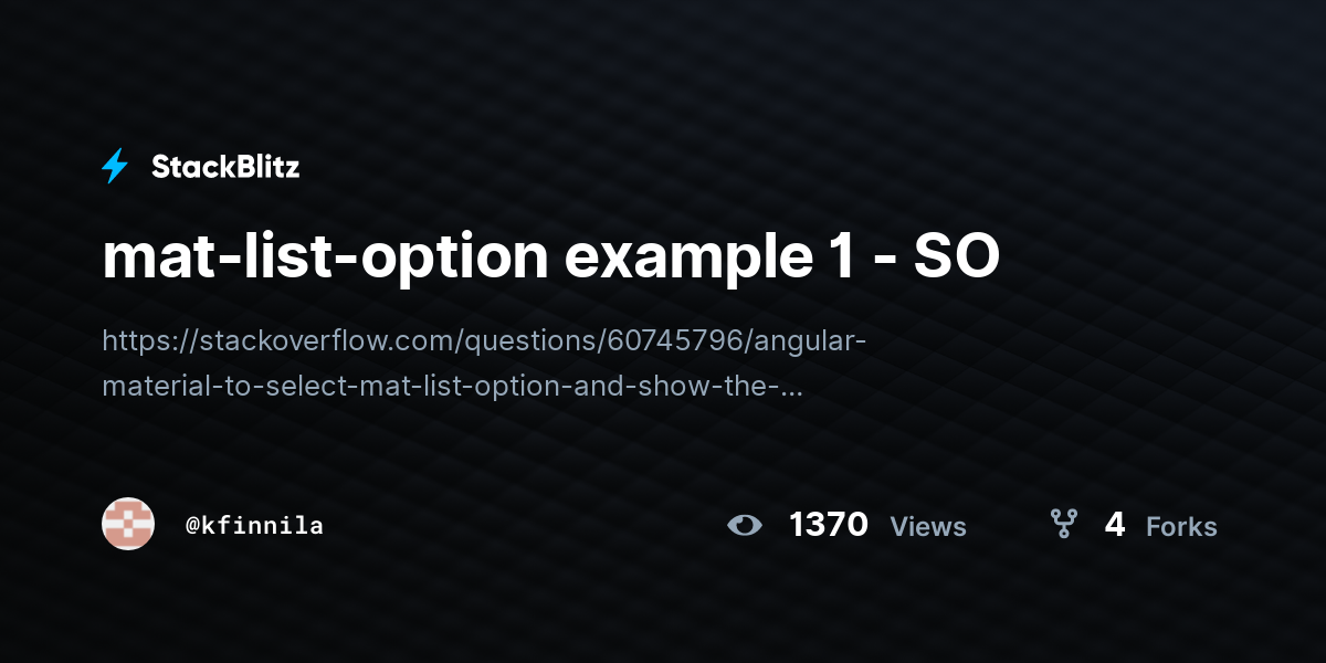 mat-list-option example 1 - SO - StackBlitz