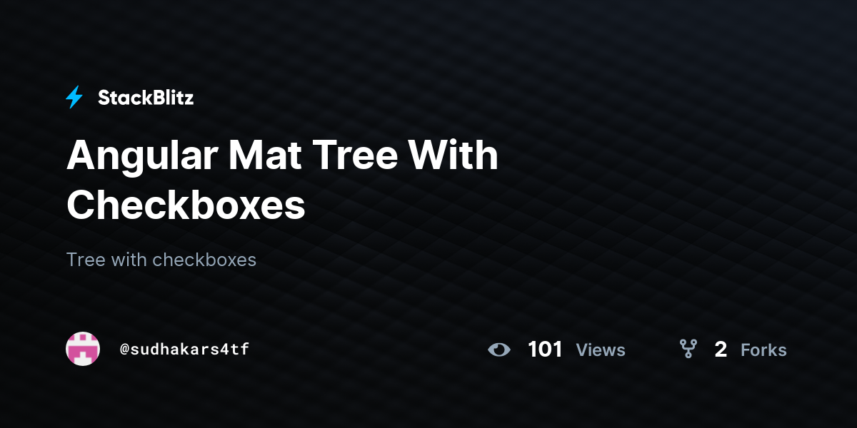 Angular Mat Tree With Checkboxes - StackBlitz