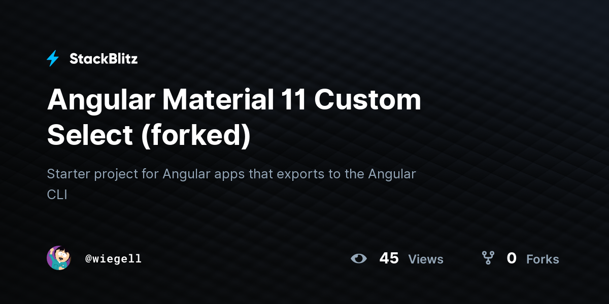 Angular Material 11 Custom Select (forked) - StackBlitz Angular Material 11 Custom Select (forked) - StackBlitz