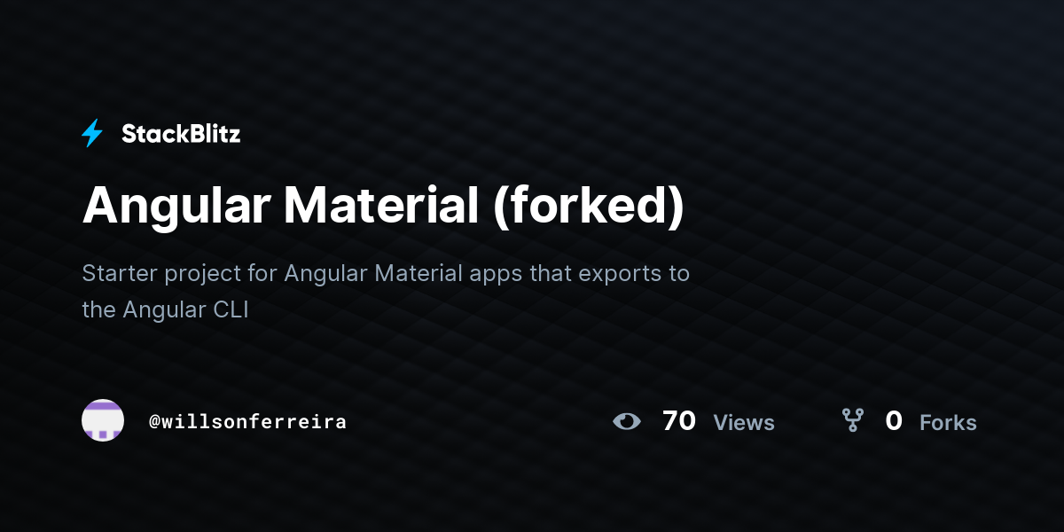 Angular Material (forked) - StackBlitz Angular Material (forked) - StackBlitz