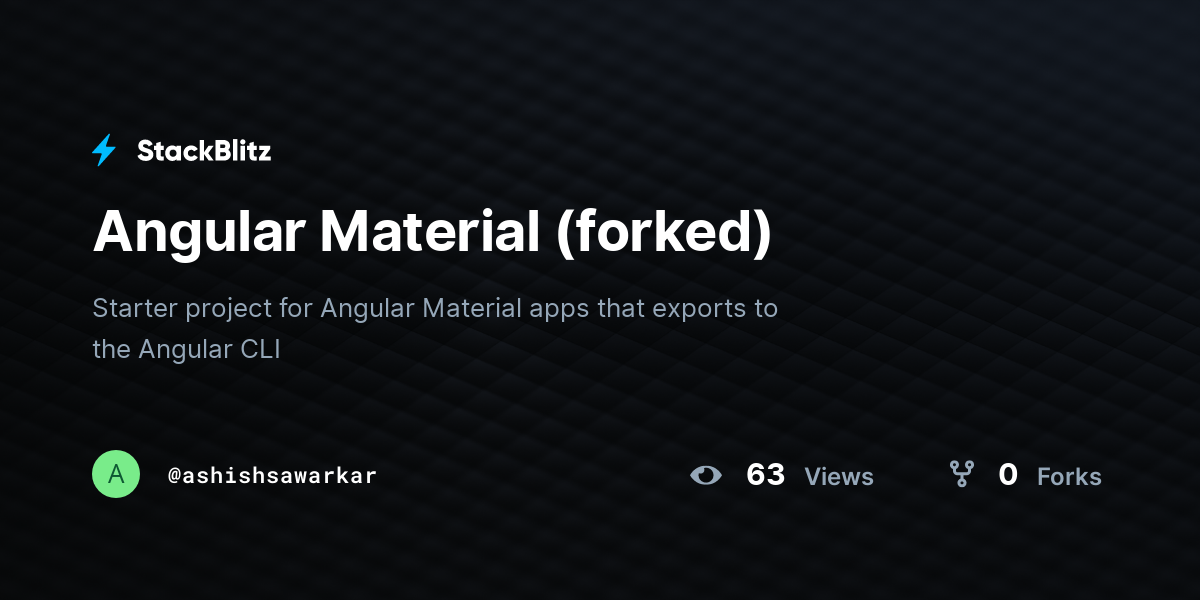 Angular Material (forked) - StackBlitz