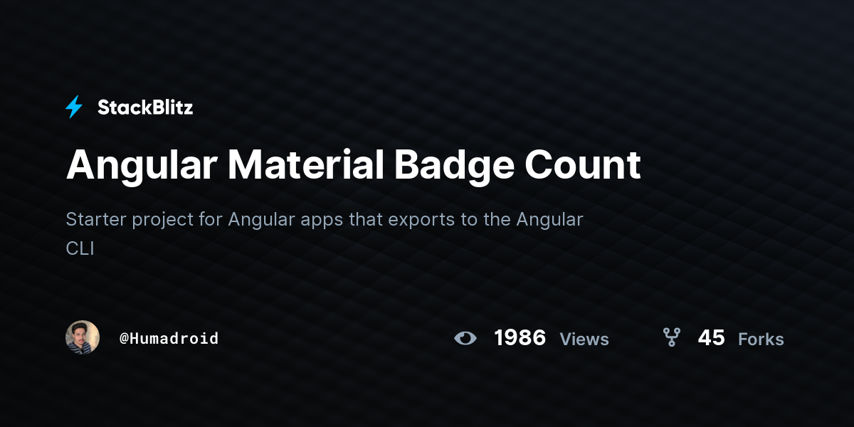 Angular Material Badge Count Stackblitz