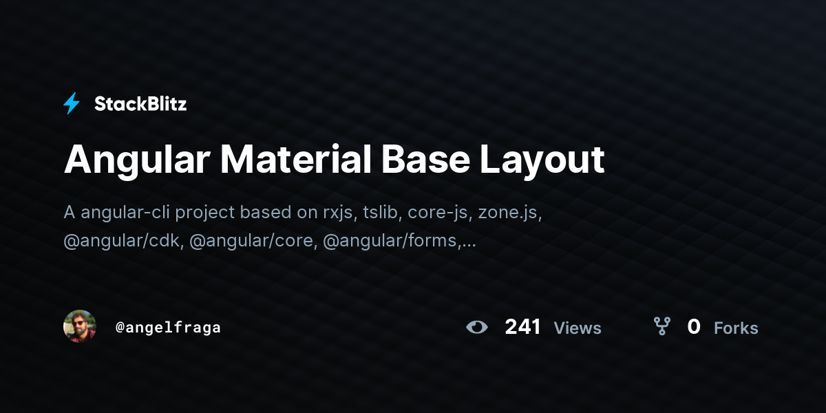 Angular Material Base Layout - StackBlitz