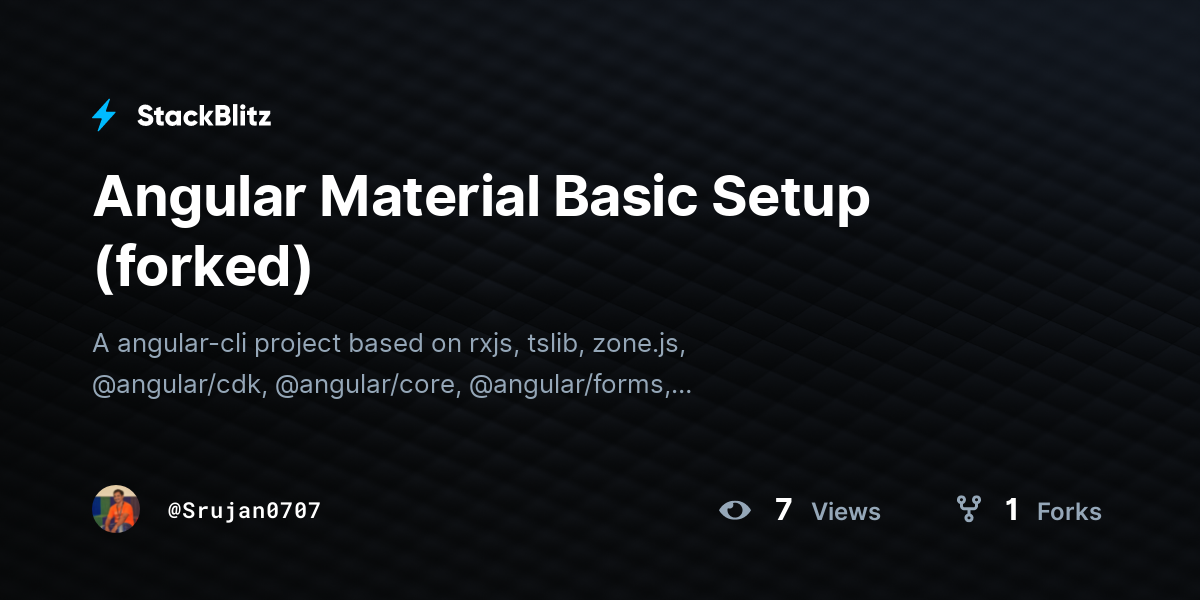 Angular Material Basic Setup (forked) - StackBlitz