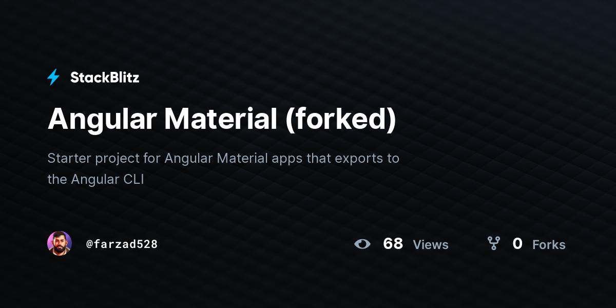 Angular Material (forked) - StackBlitz