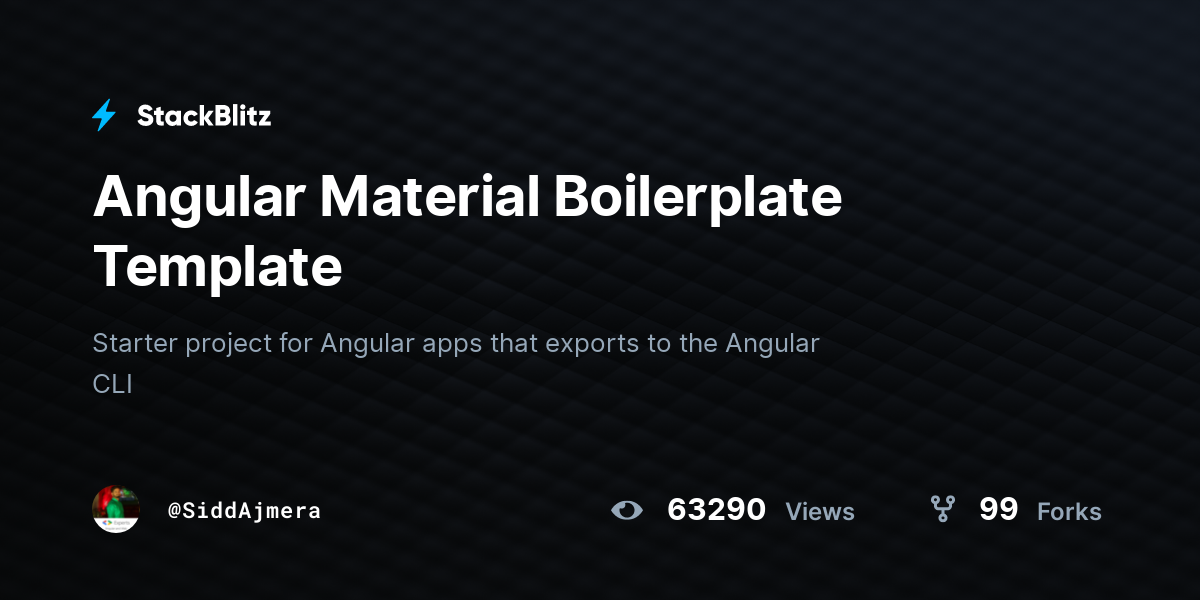 Angular Material Boilerplate Template - StackBlitz
