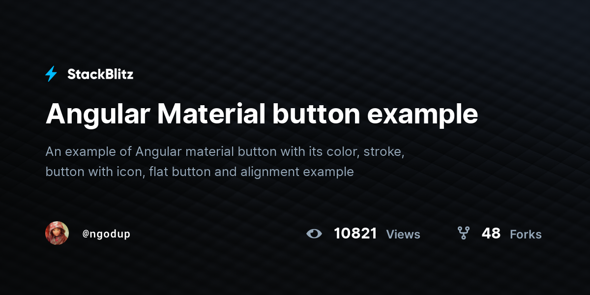 Angular Material button example - StackBlitz