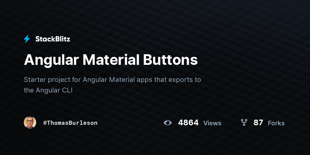 Angular Material Buttons - StackBlitz
