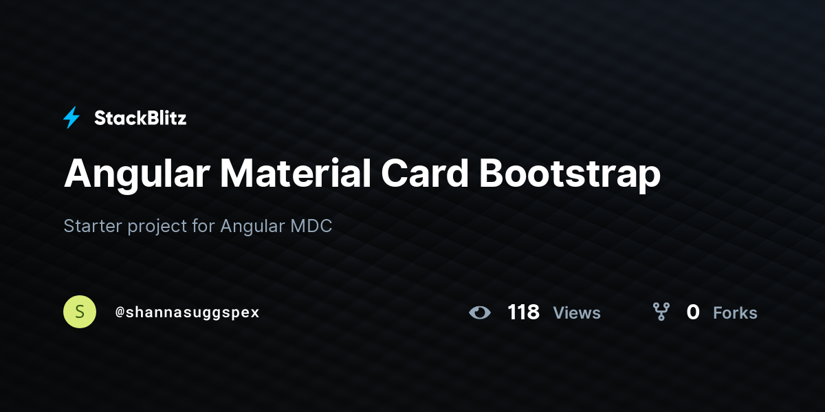Angular Material Card Bootstrap - StackBlitz