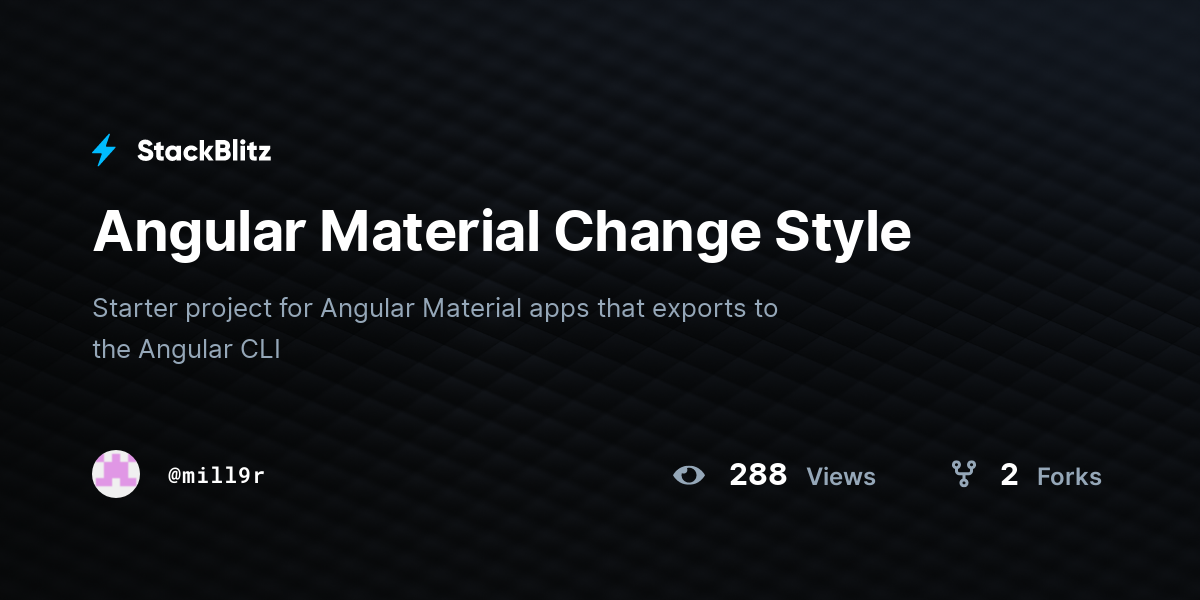 Angular Material Change Style - StackBlitz