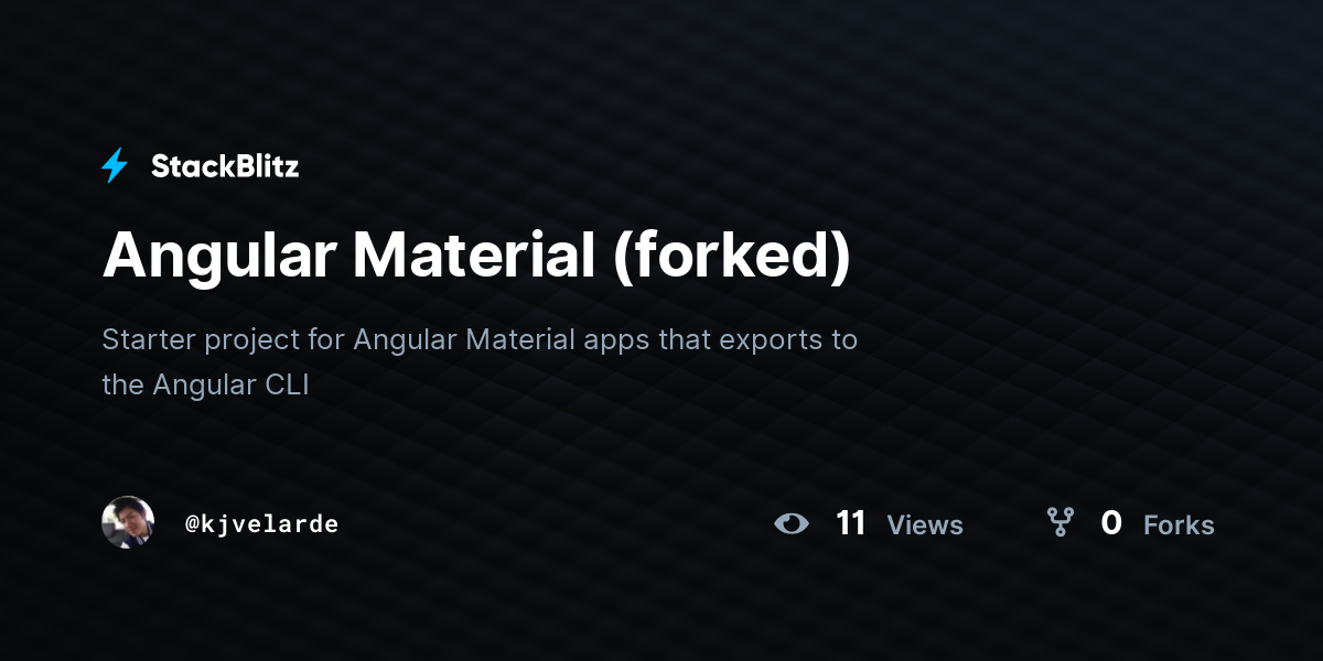 Angular Material (forked) - StackBlitz