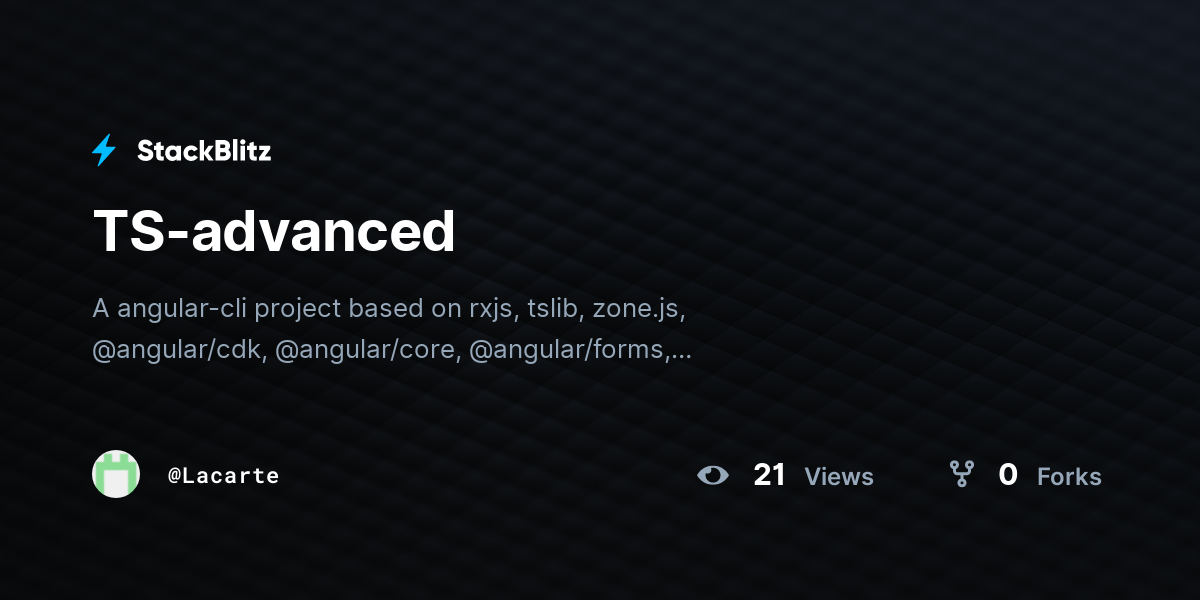 Ts Advanced Stackblitz