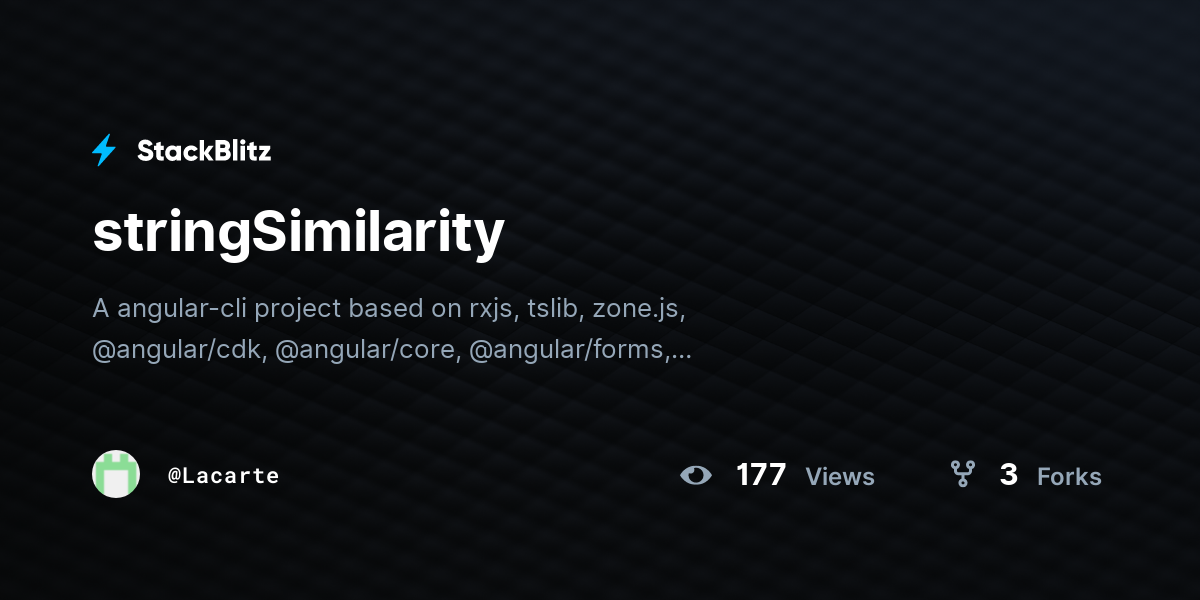 stringSimilarity - StackBlitz