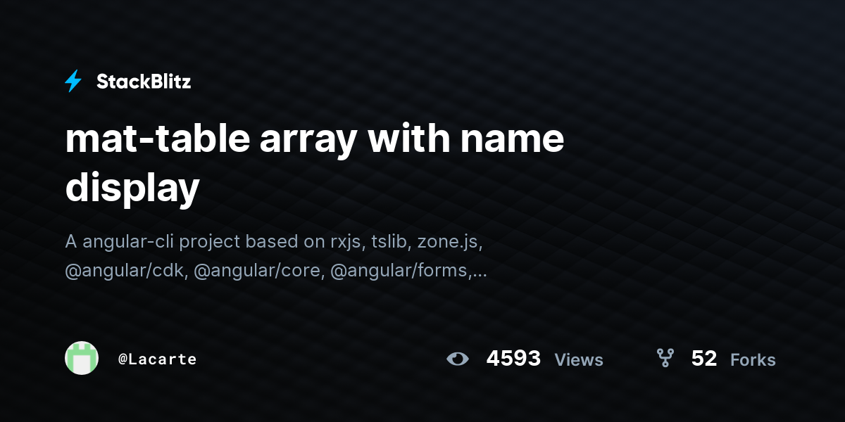 mat-table array with name display - StackBlitz