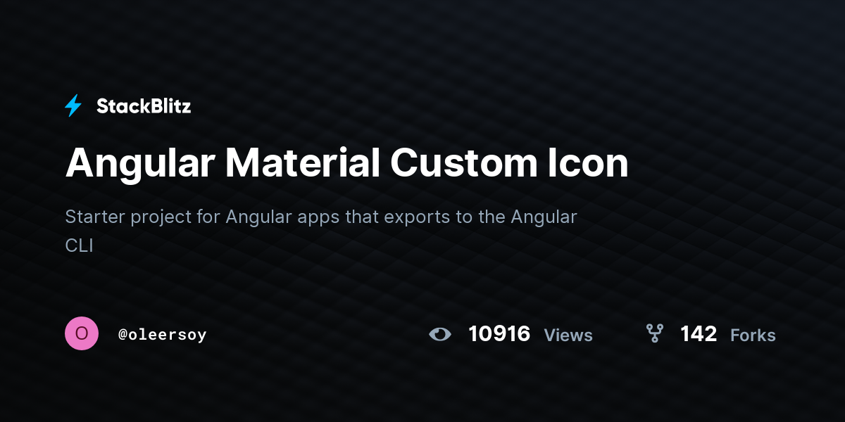 Angular Material Custom Icon - StackBlitz