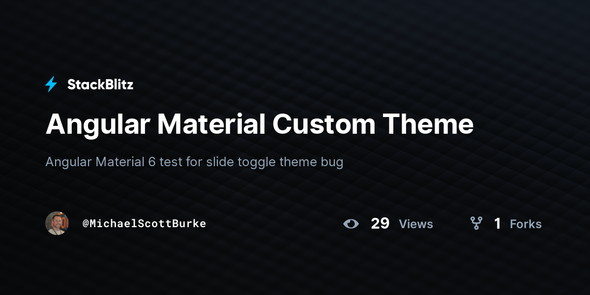 Angular Material Custom Theme - StackBlitz