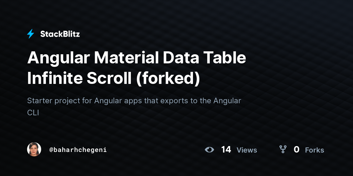 Angular Material Data Table Infinite Scroll (forked) - StackBlitz