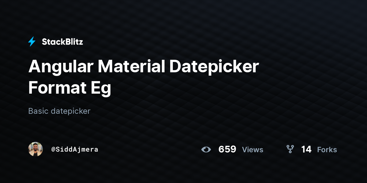 Angular Material Datepicker Format Eg Stackblitz