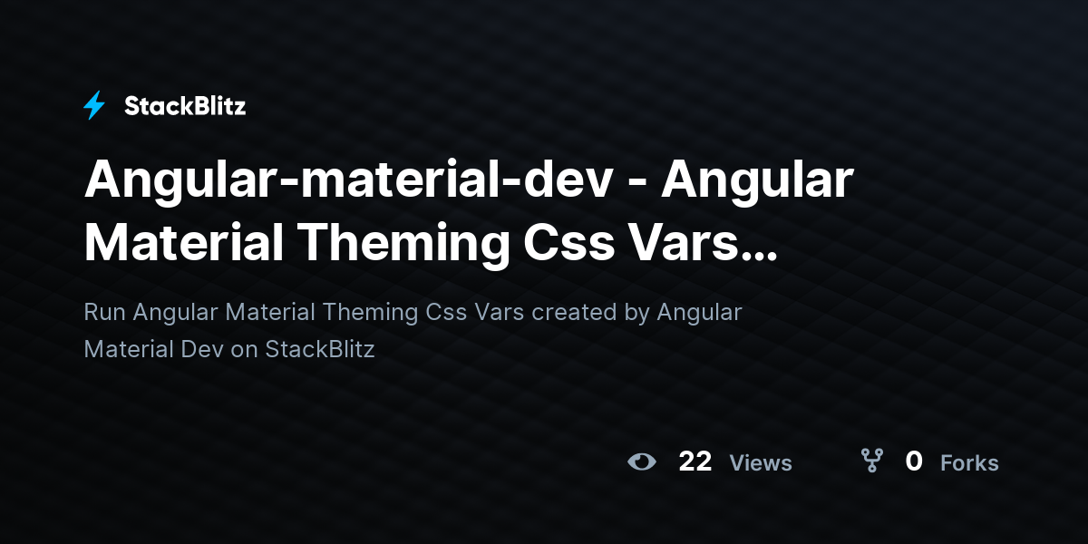 Angular Material Dev Angular Material Theming Css Vars Forked