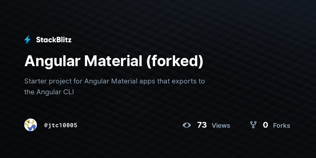 Angular Material (forked) - StackBlitz