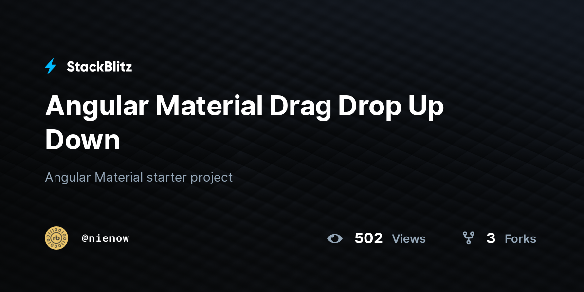 Angular Material Drag Drop Up Down - StackBlitz