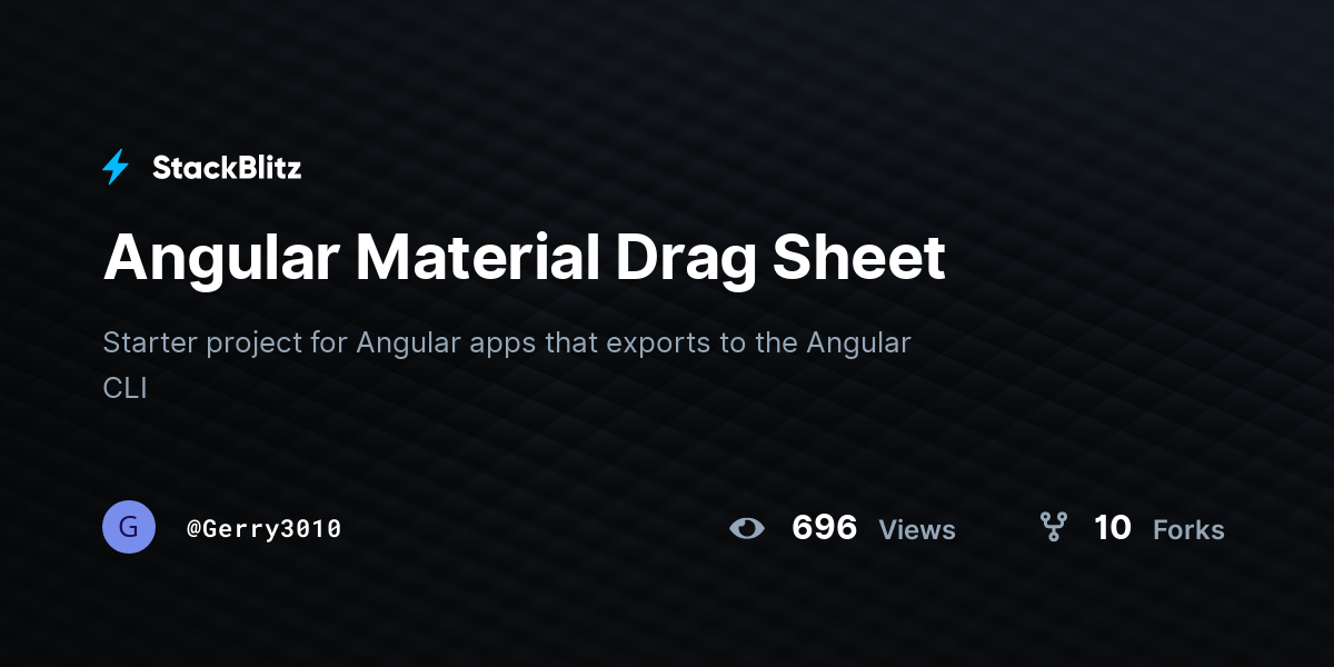 Angular Material Drag Sheet - StackBlitz
