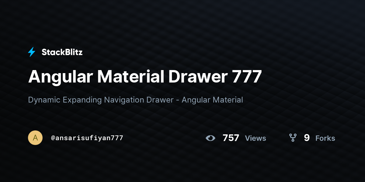 Angular Material Drawer 777 - StackBlitz