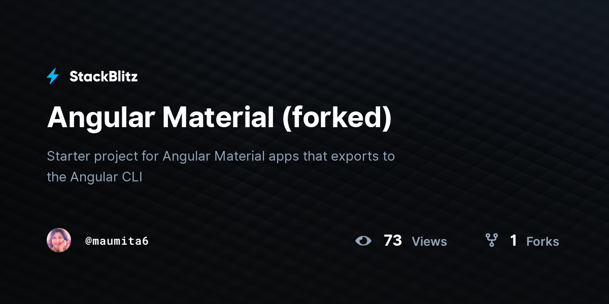 Angular Material (forked) - StackBlitz