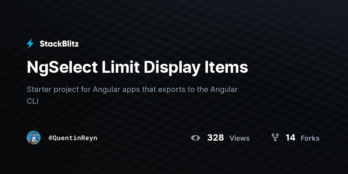 NgSelect Limit Display Items - StackBlitz