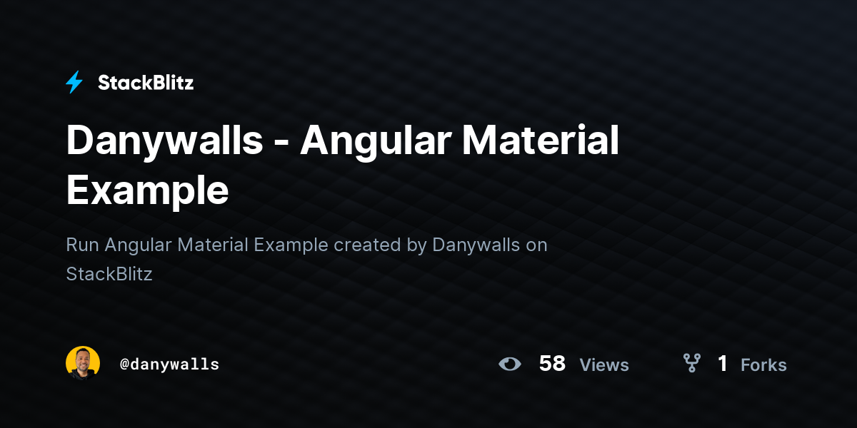 Danywalls - Angular Material Example - StackBlitz Danywalls - Angular Material Example - StackBlitz
