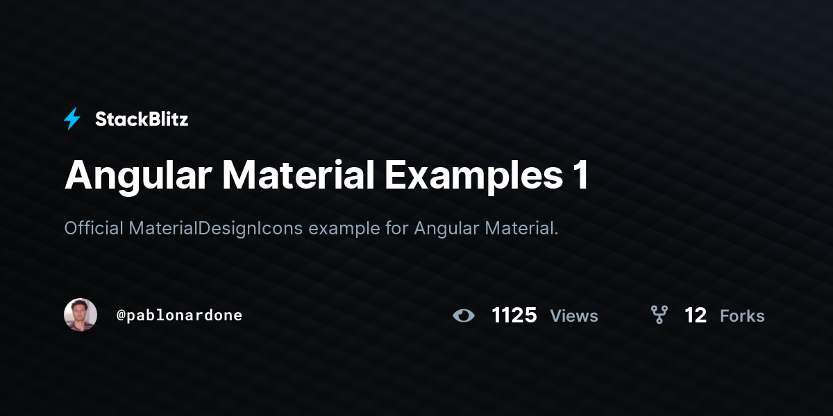 Angular Material Examples 1 - StackBlitz