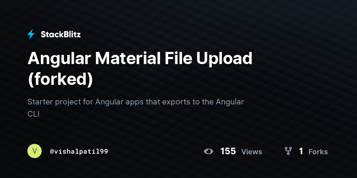 Angular Material File Upload (forked) - StackBlitz