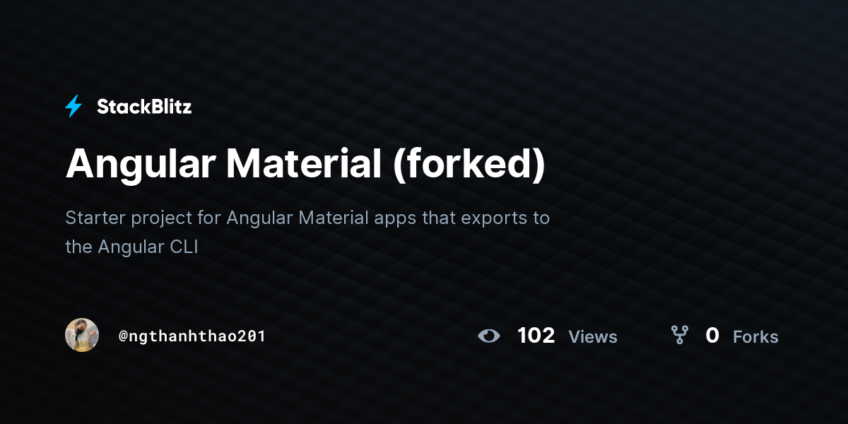 Angular Material (forked) - StackBlitz